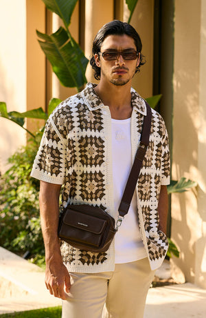 Quadro Crochet Shirt in Brown – MAUVAIS