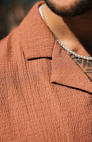 Eivissa Relaxed Fit Shirt In Rust – MAUVAIS