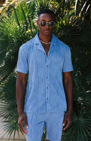 Relaxed Fit Wave Shirt in Blue – MAUVAIS