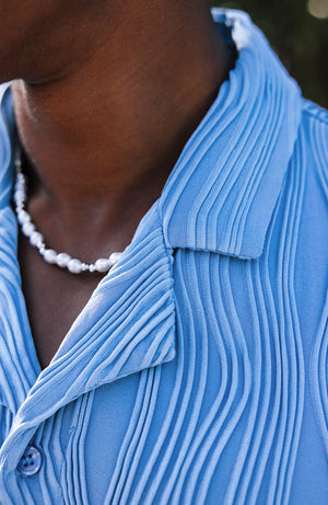 Relaxed Fit Wave Shirt in Blue – MAUVAIS