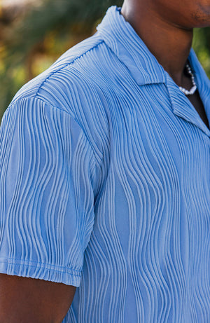 Relaxed Fit Wave Shirt in Blue – MAUVAIS