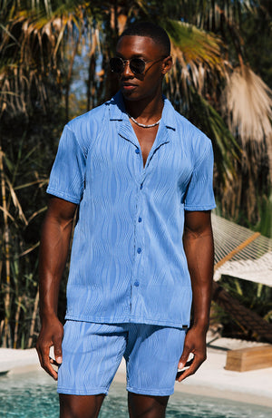 Relaxed Fit Wave Shirt in Blue – MAUVAIS