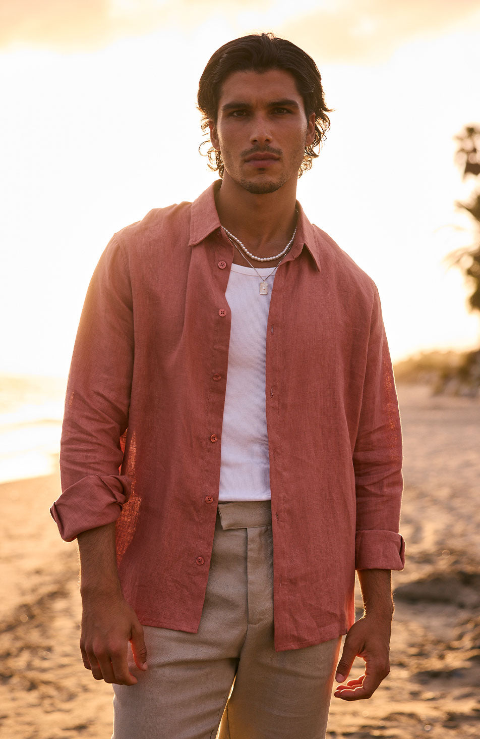 Nammos Pure Linen Tailored Shirt in Canyon – MAUVAIS